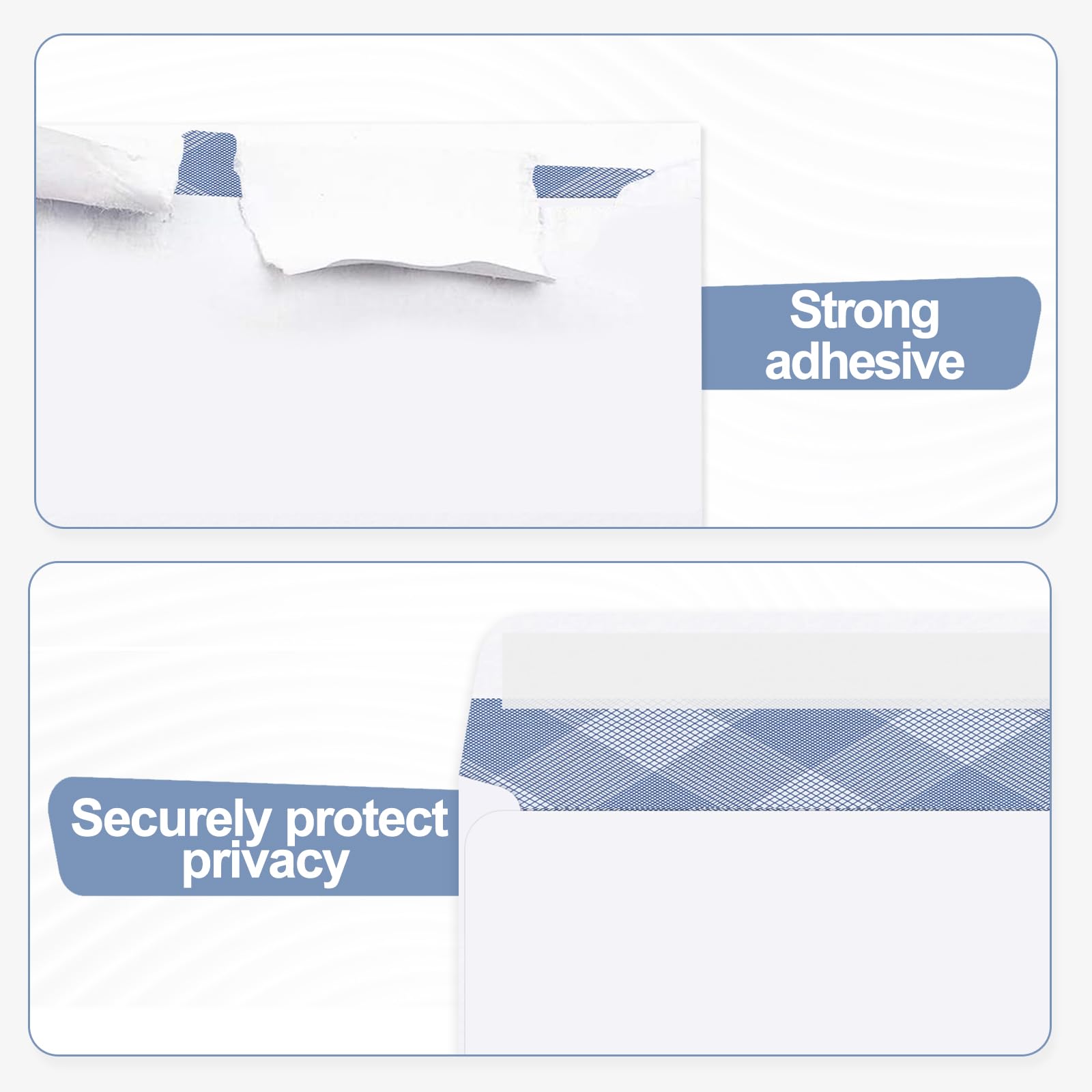 500 #10 Double Window Security Envelopes, PANDRI NO.10 Self-Seal Window Envelopes Designed for Invoices and QuickBooks, Business Statements & Documents - Number 10 Size 4 1/8 Inch X 9 1/2 Inch- 24 LB