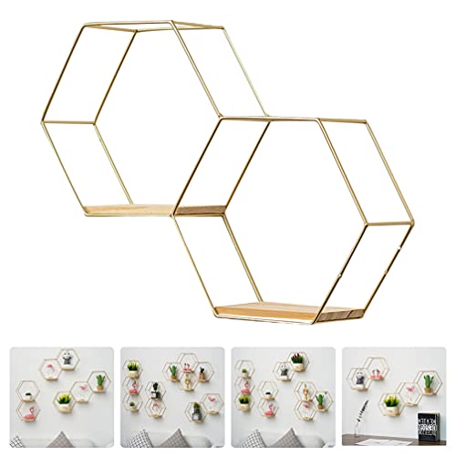 Garneck Hexagonal Floating Shelves Wall Mounted Farmhouse Storage Shelves for Bedroom Living Room Bathroom Kitchen Office Wall Organizer
