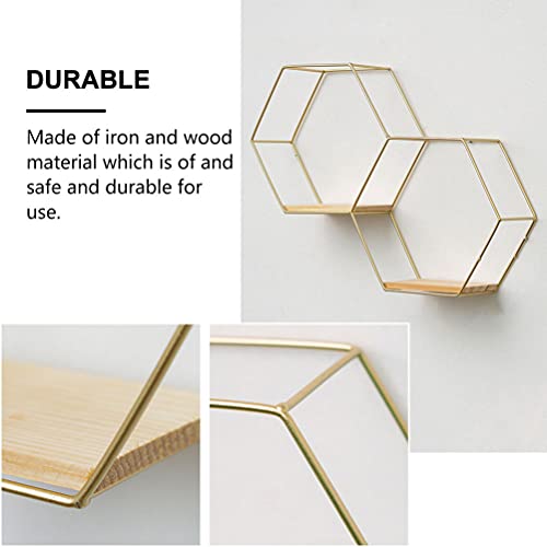 Garneck Hexagonal Floating Shelves Wall Mounted Farmhouse Storage Shelves for Bedroom Living Room Bathroom Kitchen Office Wall Organizer