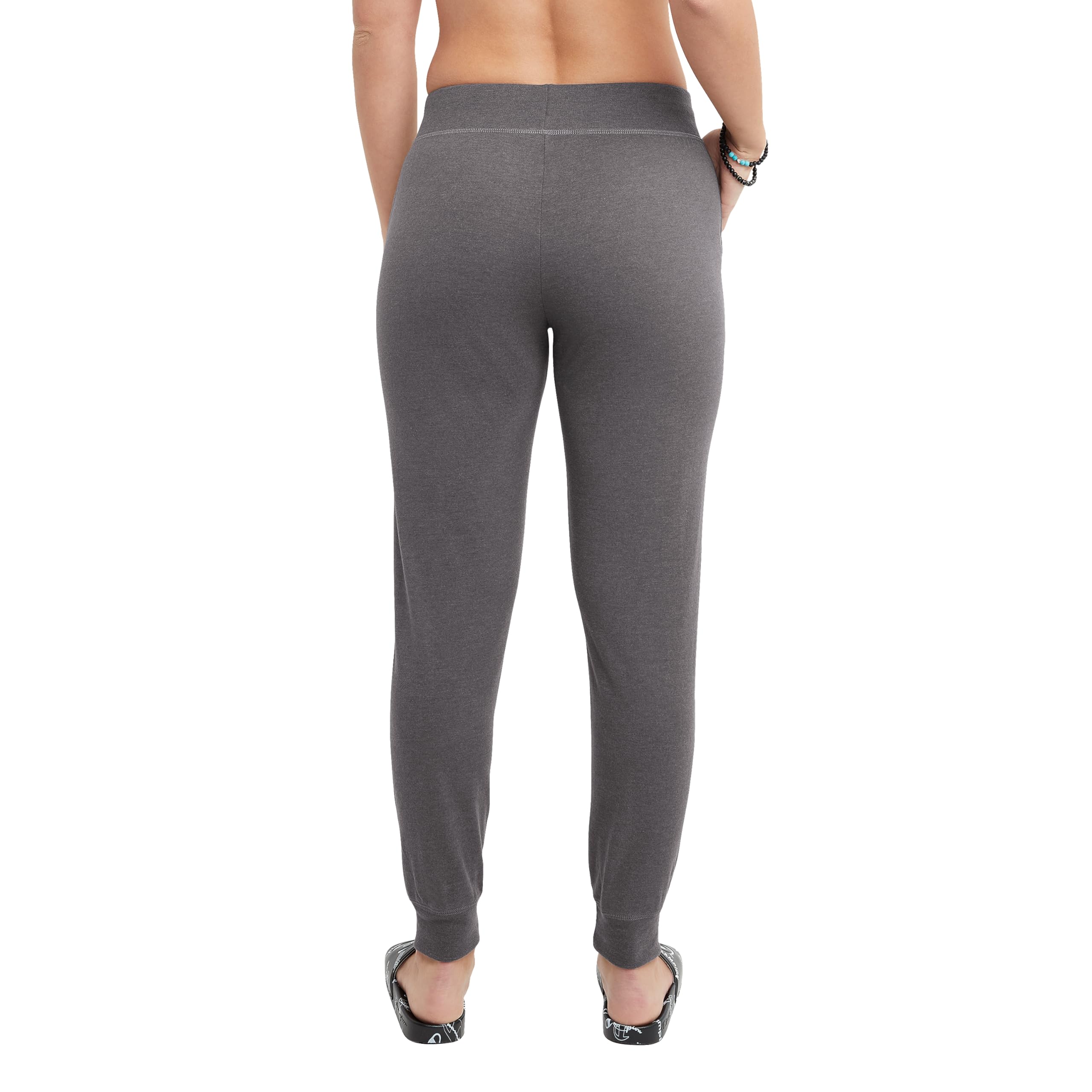 Champion womens Everyday Cotton Joggers, WomenÂ’s Jersey Sweatpants, WomenÂ’s Lightweight Joggers, C Logo, 29" Leggings, Granite Heather, Medium US