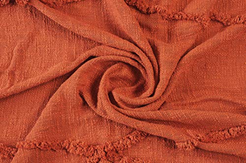 LR Home Bohemian Basics Decorative Diamond Tufted Cotton Throw Blanket