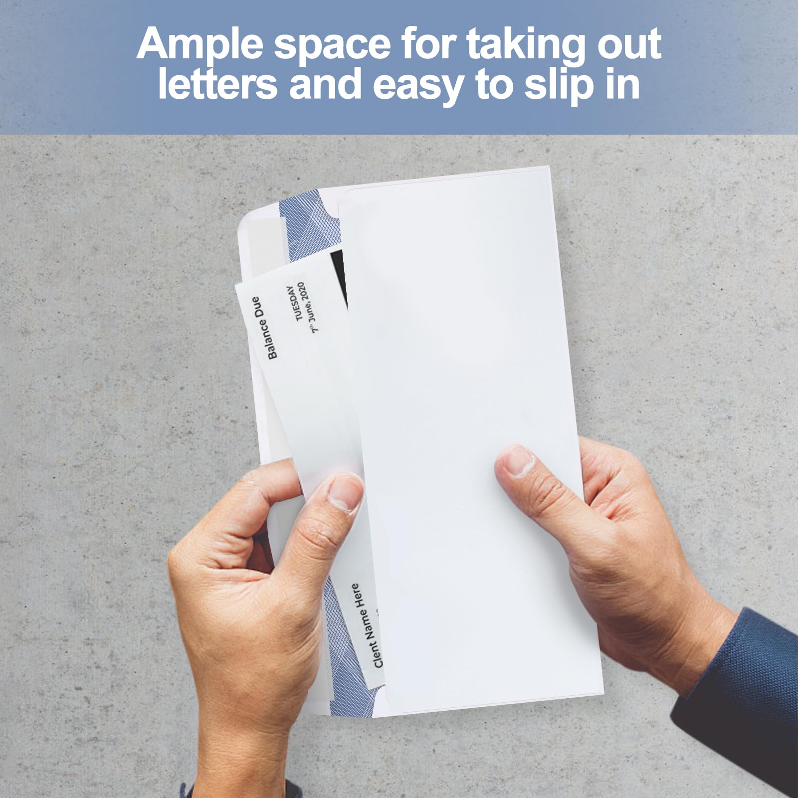 500 #10 Double Window Security Envelopes, PANDRI NO.10 Self-Seal Window Envelopes Designed for Invoices and QuickBooks, Business Statements & Documents - Number 10 Size 4 1/8 Inch X 9 1/2 Inch- 24 LB