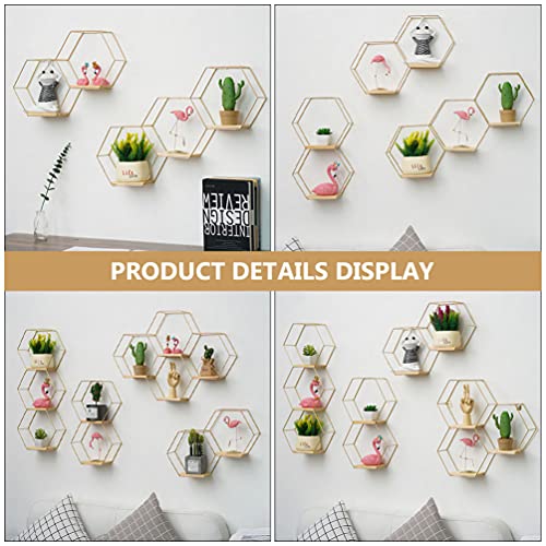 Garneck Hexagonal Floating Shelves Wall Mounted Farmhouse Storage Shelves for Bedroom Living Room Bathroom Kitchen Office Wall Organizer