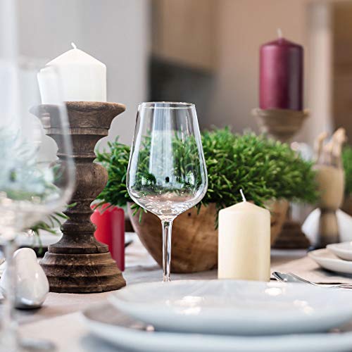 SPAAS Wine Red Pillar Candles - 4 Pack | 2x3” Small Pillar Candles for Lantern Home Décor, Kitchen Decoration, Fireplace, Wedding Aesthetic, Centerpiece | Non Scented Decorative Pillar Candles
