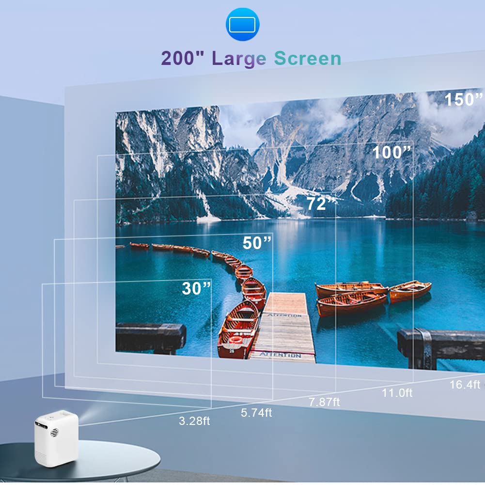 FLZEN 1080P Native Portable WiFi Projector, 4500 Lumens Wireless Home Theater Projector with Screen Mirroring & Casting, Upright Design & Bluetooth Speaker Mode