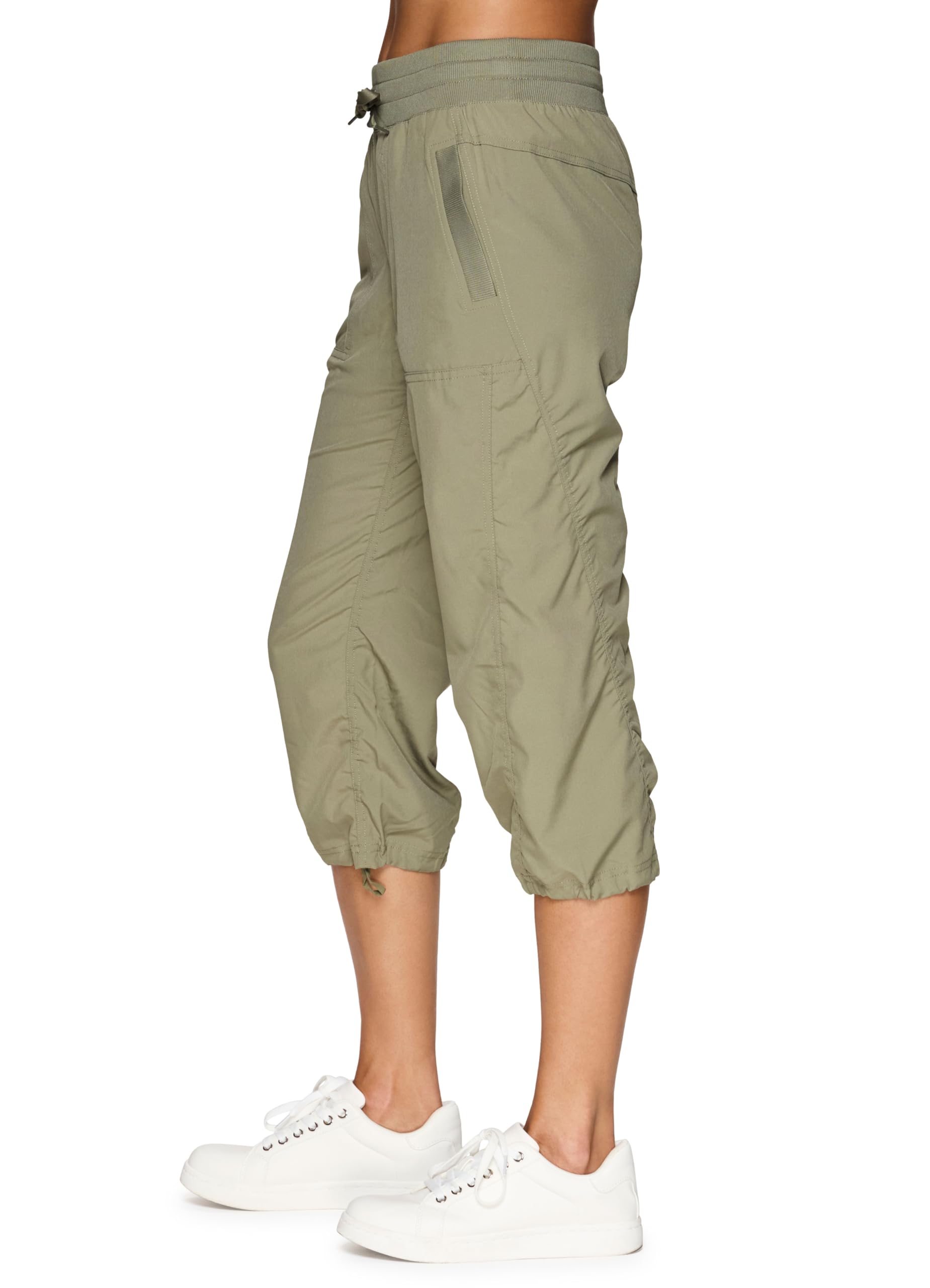 RBX Active Capri Pants for Women Joggers Stretch Lightweight Women’s Casual Pant Smoke Sage M