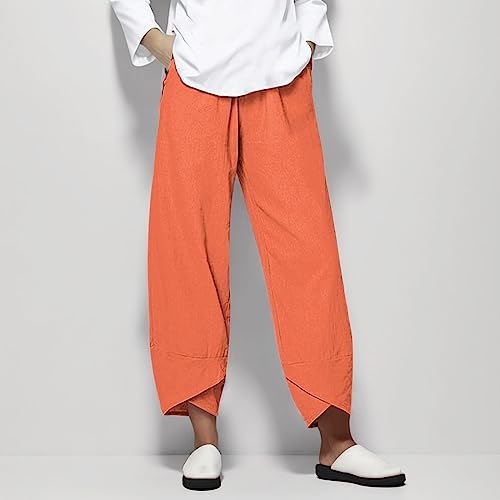 AopnHQ Plus Size Palazzo Pants Plus Size White Capris Fold Over Yoga Pant Boho Pants Women Women Baggy Pants for Women Plus Size Plus Size Womens Dress Pants