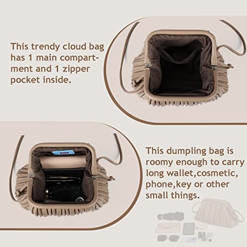 GLITZALL Clutch Purse and Dumpling Bag for Women,Designer Cloud Handbag and Ruched Bag with Detachable Shoulder Strap