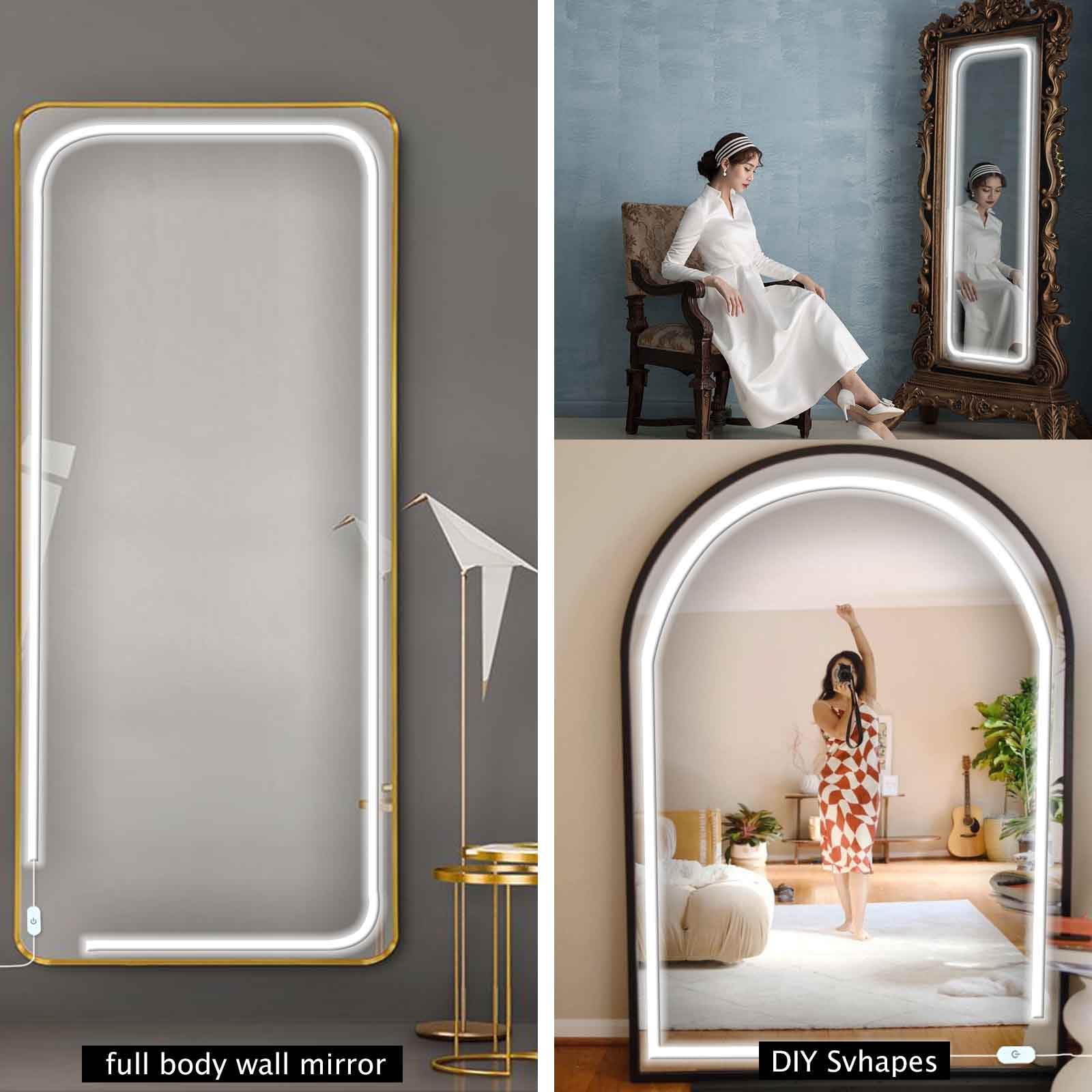 Led Vanity Mirror Lights, 13.2FT 6000k Body Lights with AC Adapter Touch Control, Makeup Lighting for Full Body Mirror/Makeup Table/Bathroom