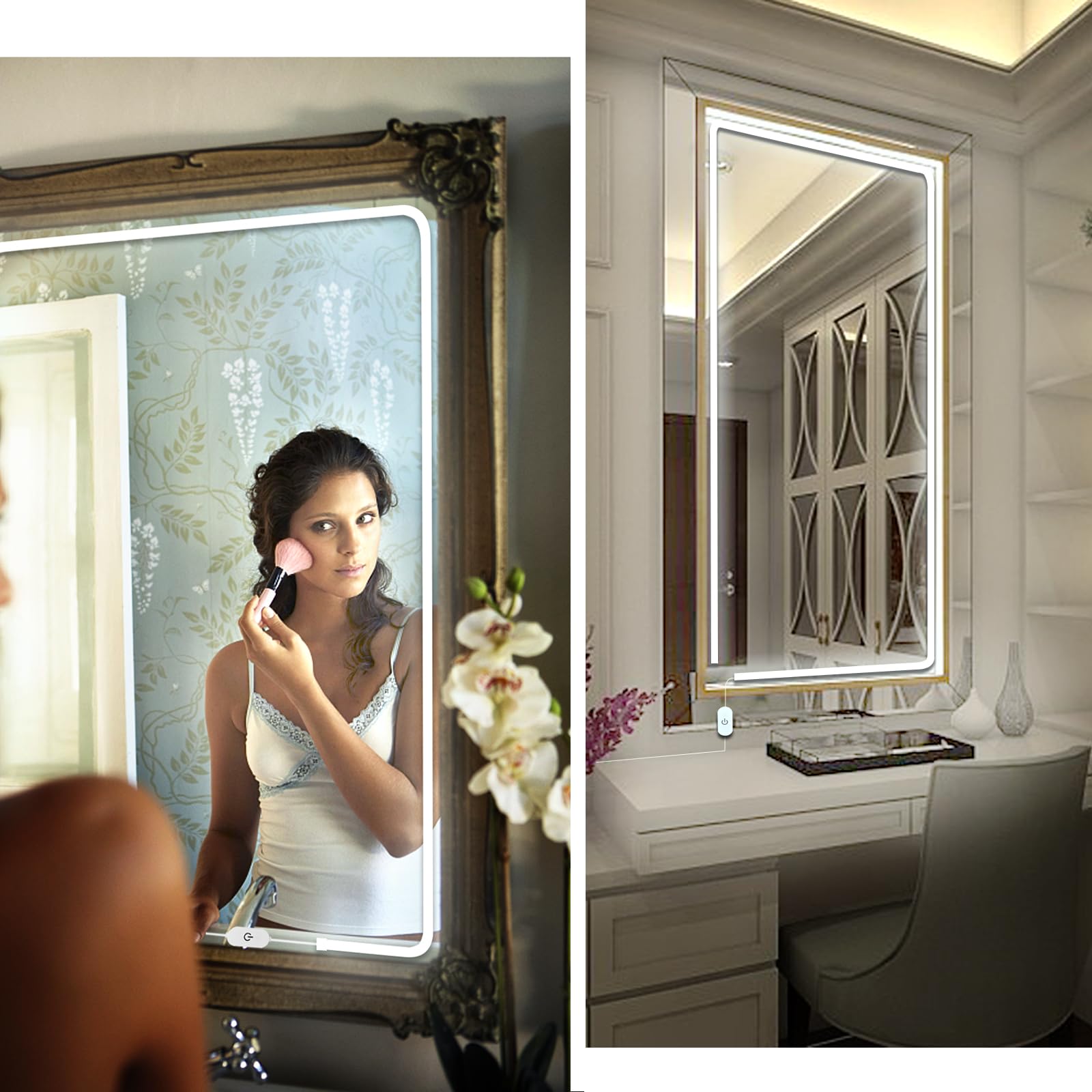 Led Vanity Mirror Lights, 13.2FT 6000k Body Lights with AC Adapter Touch Control, Makeup Lighting for Full Body Mirror/Makeup Table/Bathroom