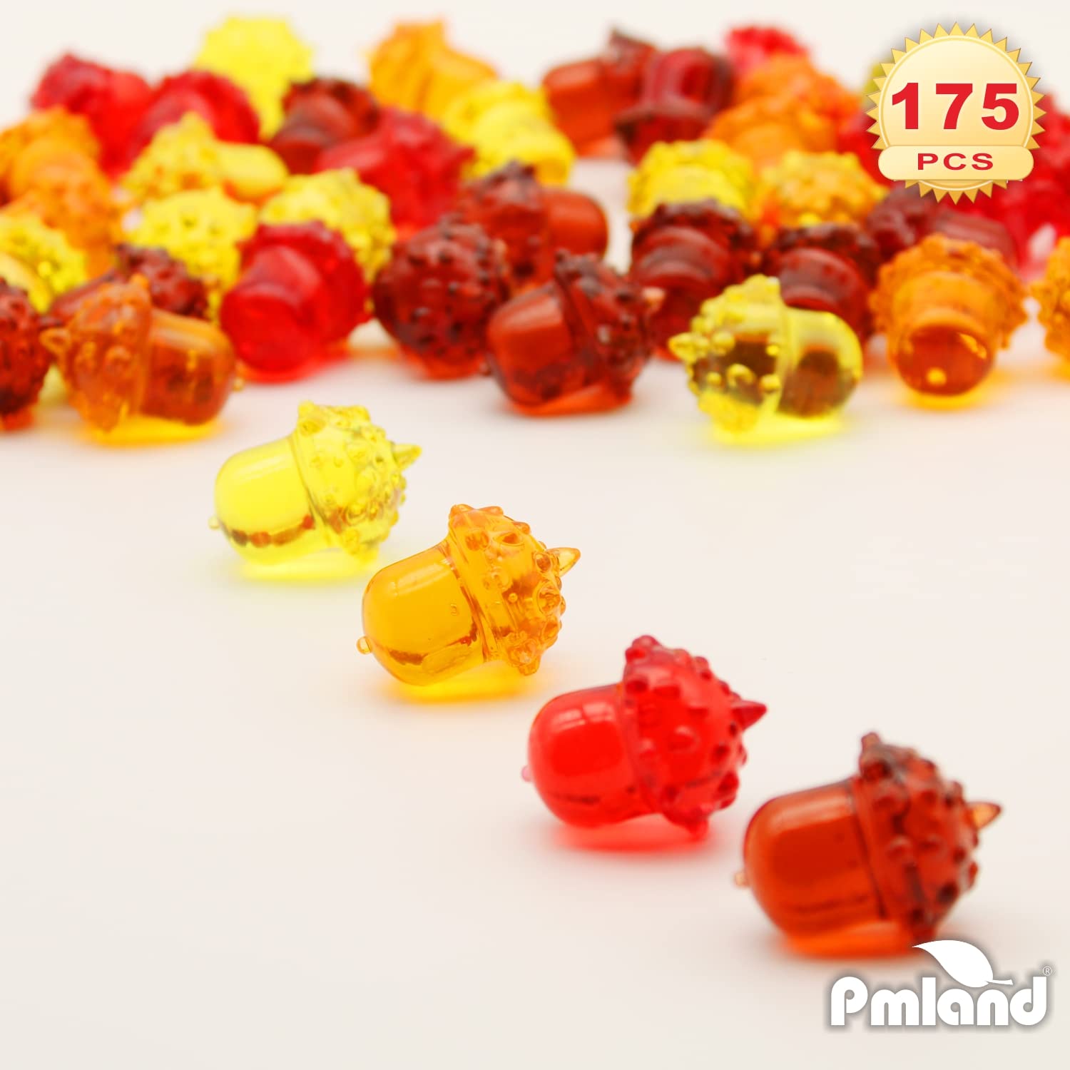 PMLAND Autumn Acrylic Mini Acorn Ornaments and Table Scatter - 170+ Pieces for Fall Harvest Festival Holiday Party Events Home Decor -1 Pound Package