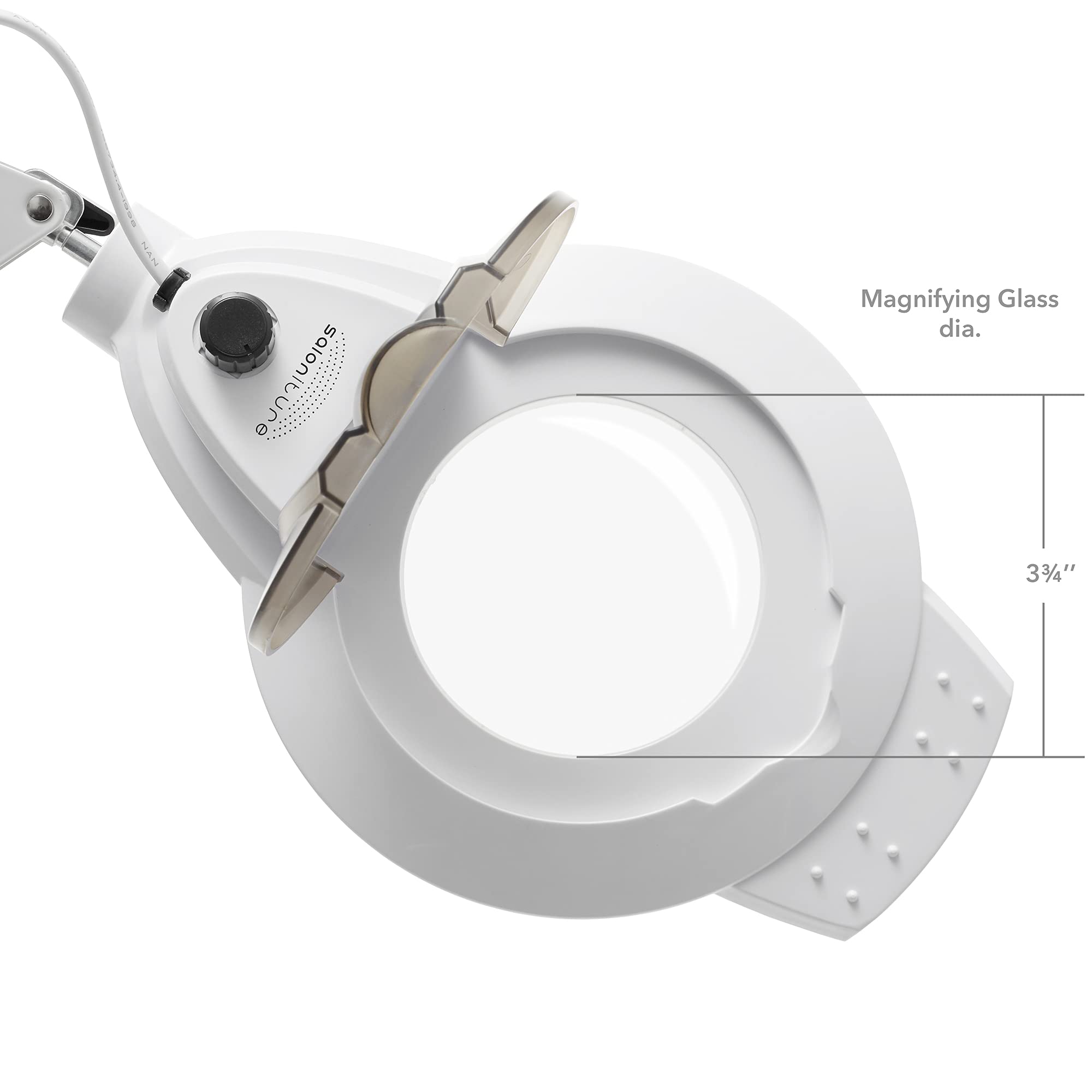 Saloniture 6 Wheel Rolling Base Magnifying LED Floor Lamp - Adjustable 3X Magnifier with Dimmable Lights for Lashes, Facials, Salon, Esthetician Spa, and Crafts