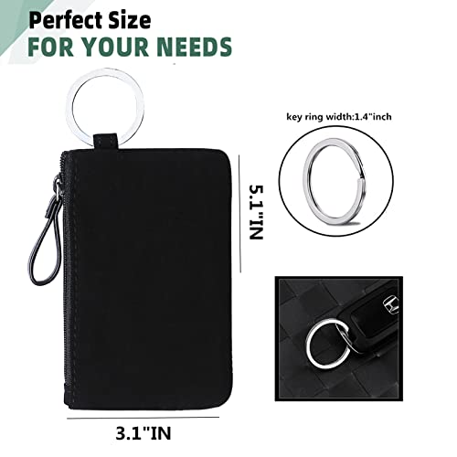 DONGGANGAJI Women's Zip ID Case Wallet Cotton Colorful Patterns Suitable for Ladies Wallet Clutch Coin Purse… (Black-BCD)