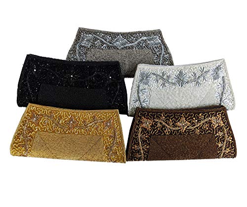 CRAFT BAZAAR Handmade Bead Wristlet Clutch Purse For Women, Evening Purse For Parties, Brides, Festivals