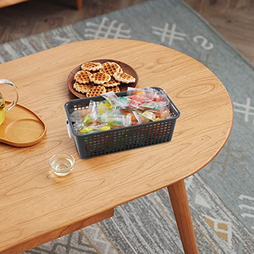 Obstnny 12 Packs Mini Plastic Useful Basket, Desktop Storage Basket Bin, Gray