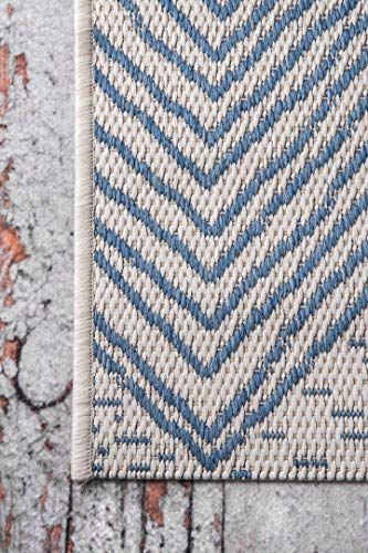 nuLOOM Wavy Chevron Indoor/Outdoor Area Rug, 8' 6" x 11', Blue
