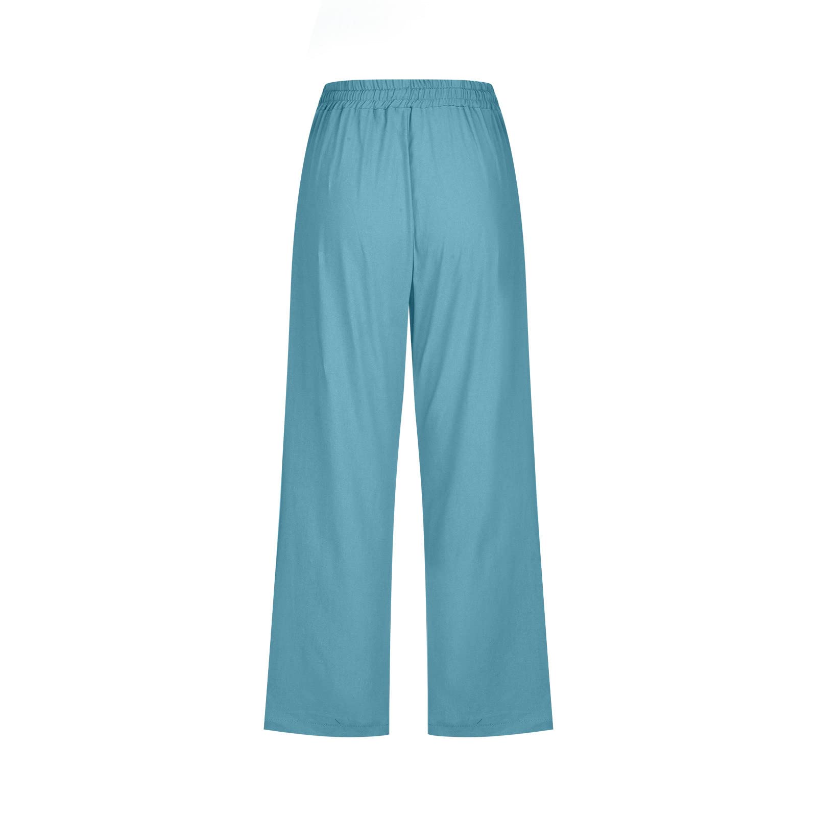 Wide Leg Linen Capri Pants for Women Capri Pants Casual 2023 Summer Drawstring Elastic High Waist Linen Pant Straight Wide Leg Cropped Trouser