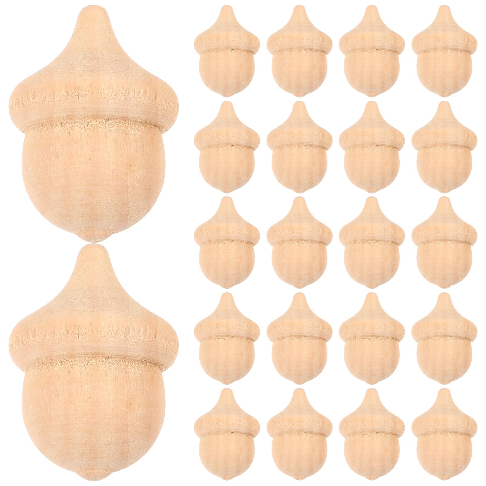 Healifty Unfinished Wood Acorn DIY Natural Wooden Acorn for Arts and Crafts for Children Kid Graffiti Rustic Wedding Party Decorations 30pcs