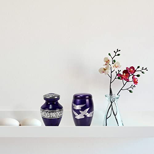 Keepsake Urns, Purple Urns Set of 6, Set of Six Keepsake Urns, Hand Crafted in India by Small Family Business.