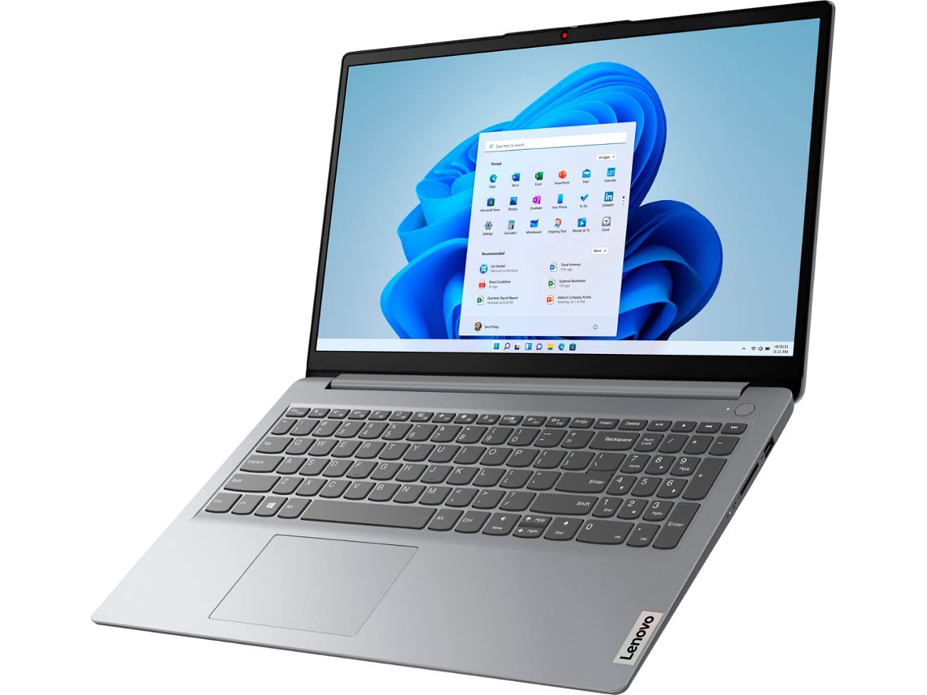 Lenovo 2022 IdeaPad 1 15.6" HD Laptop, Athlon Silver 3050U, 8GB RAM, 128GB eMMC Storage, AMD Radeon Graphics, HD Webcam, HDMI, WiFi 6, Grey, Windows 11 S. 32GB Snowbell USB Card
