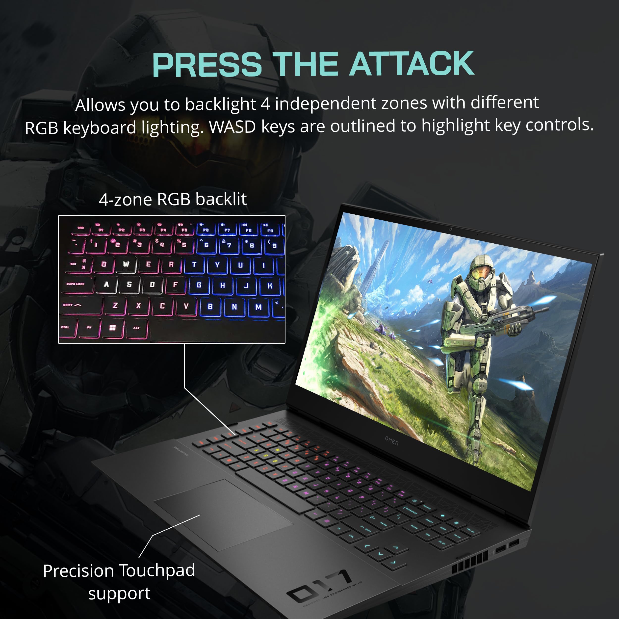 HP 2022 OMEN 17.3" 165Hz Gaming Laptop, Intel 12th Core i7-12700H, 32GB DDR5 RAM, 1TB PCIe SSD, NVIDIA GeForce RTX 3070Ti, RGB Backlit Keyboard, Windows 11, Shadow Black, w/ 32GB USB Business Card