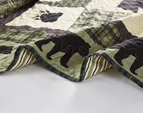 Virah Bella Quilted Throw Blanket 50" x 60" Bear Star Lightweight Throw Quilt Great for Loungers & Extra Bedding - Beautiful Lodge-Themed Blanket