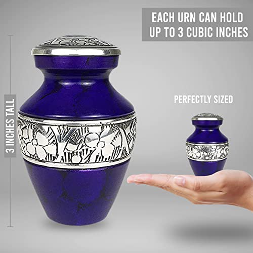 Keepsake Urns, Purple Urns Set of 6, Set of Six Keepsake Urns, Hand Crafted in India by Small Family Business.