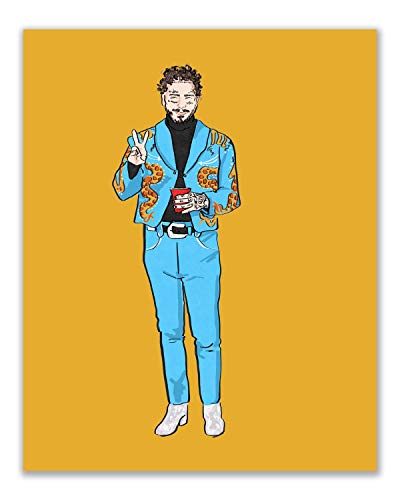Blue River Post Malone Wall Art Decor Prints - Set Of 6 (8x10) Inch Poster Photos
