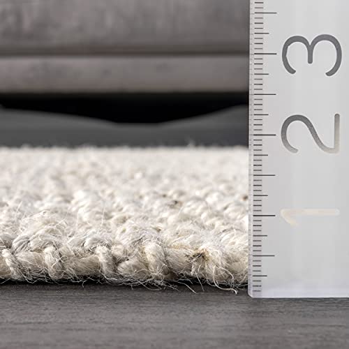 nuLOOM Ashli Handwoven Solid Jute Runner Rug, 2' 6" x 6', Off-white