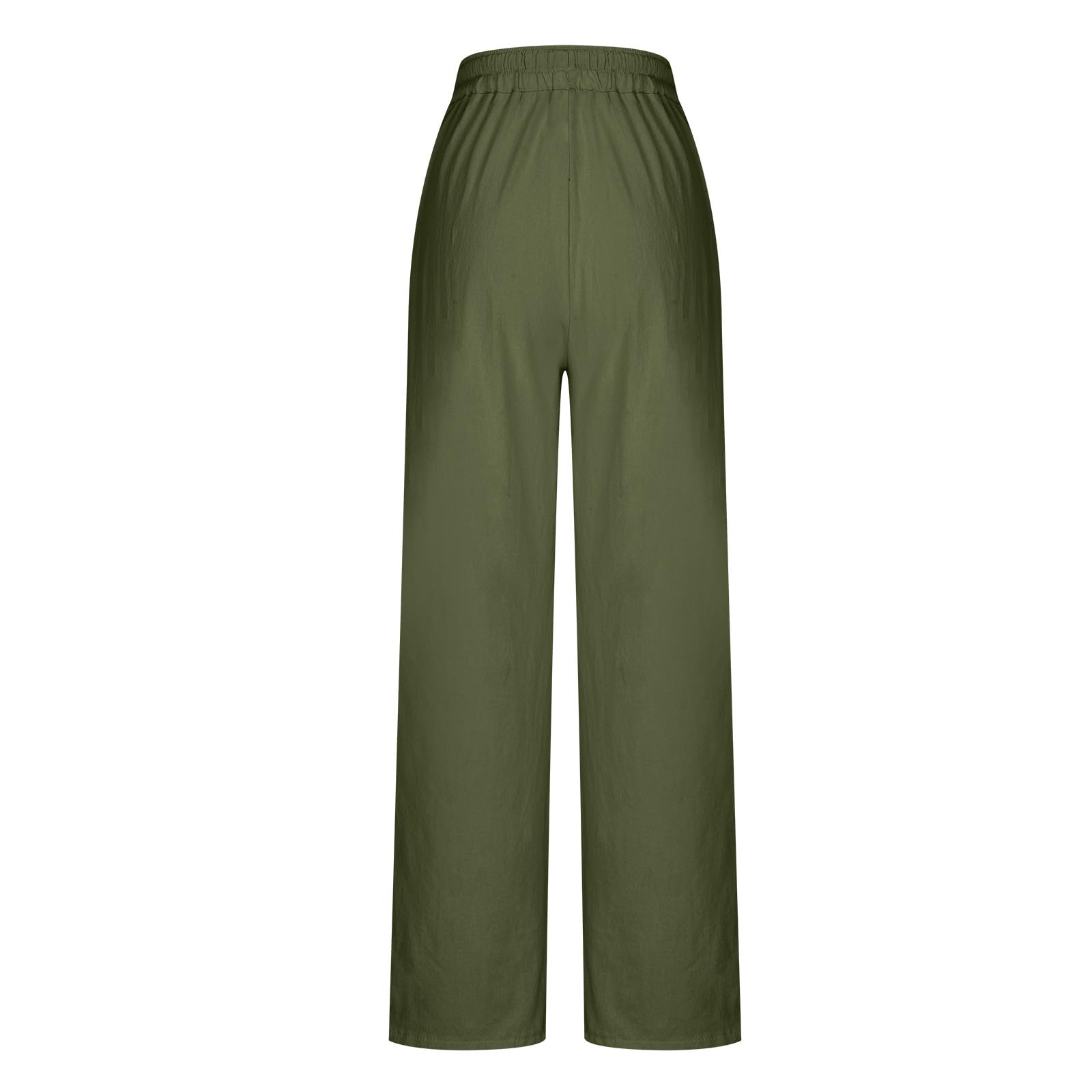 fold Over Yoga Pants for Women Women Wide-Leg Pants Loose Flowy Trousers Cotton Linen Slacks Capri Pants Side Split Lounge Pant Plus Size Relaxed Fit Green L