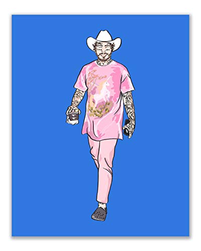 Blue River Post Malone Wall Art Decor Prints - Set Of 6 (8x10) Inch Poster Photos