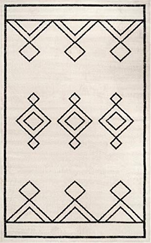nuLOOM Saniyah Geometric Diamond Area Rug, 6' 7" x 9', Grey