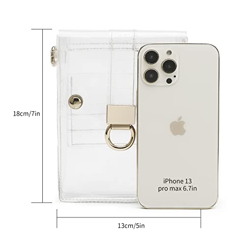 SharPlus Women Small Clear Purse Handbag, Cute Transparent Plastic Crossbody Shoulder Bag Phone Pouch Stadium Approved