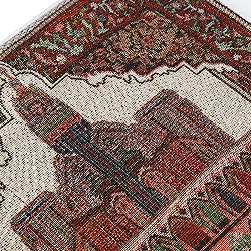 Tnfeeon Muslim Prayer Mat with a Cloth Bag Pilgrimage Carpet Muslim Praying Rug for Pilgri Thick Cotton