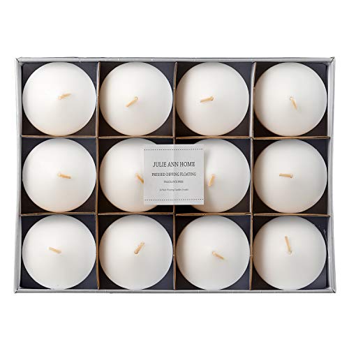 White Floating Candles, 3 Inch – Unscented Candle Discs | Perfect for Weddings, Receptions, Centerpieces, Bathtub Candles | Long Burning | Bulk Set of 24