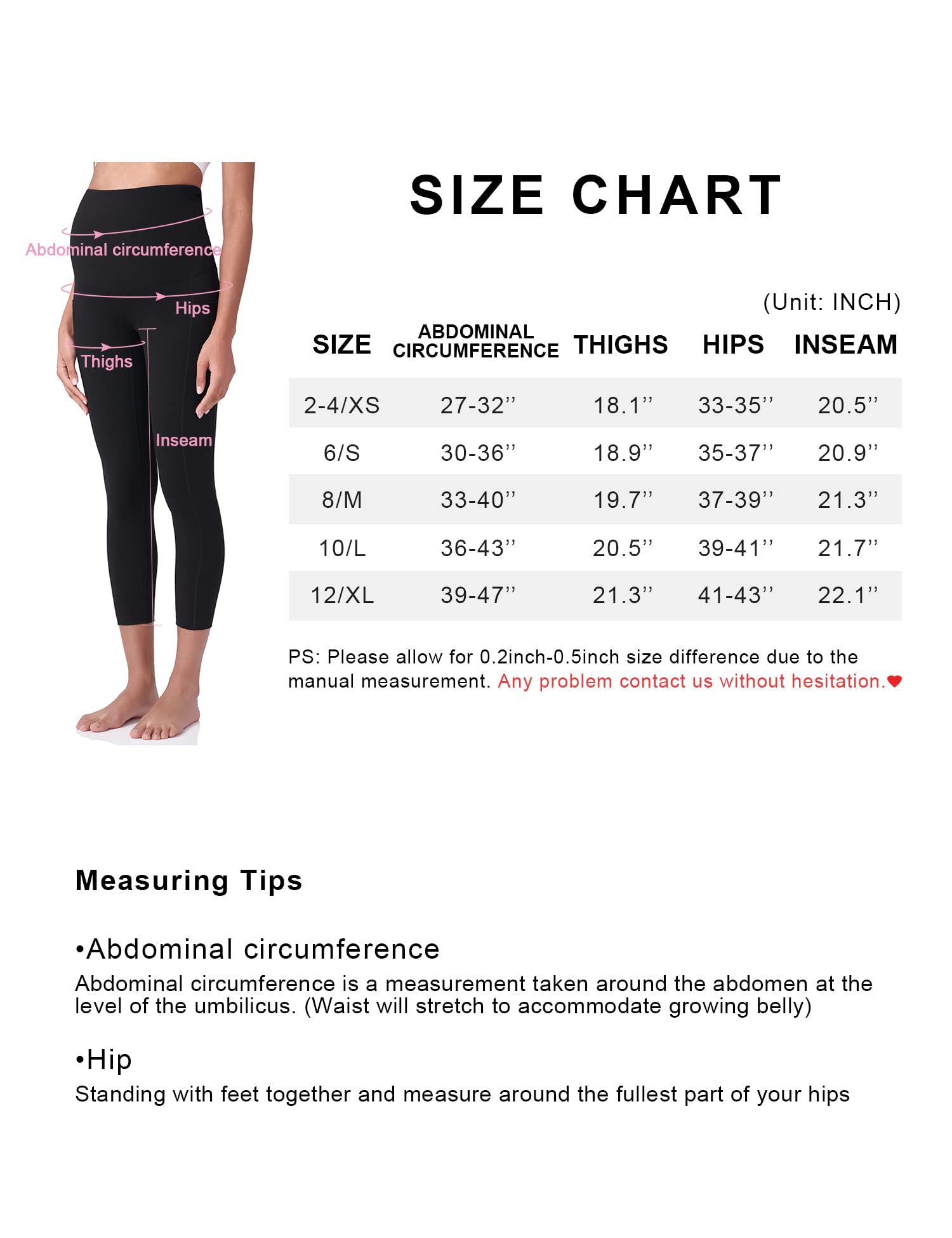 POSHDIVAH Women's Maternity Capri Leggings Over The Belly Pregnancy Workout Active Stretchy Pants with Pockets 2Pcs Black Small