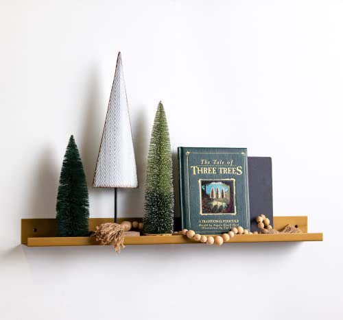 Infinite Design Floating Metal Wall Shelf – Minimalist Premium Floating Shelves Made in USA | Easily Mounted, Perfect Floating Shelf for Your Living Room, Kitchen, Bathroom or Bedroom | Gold, 36 Inch