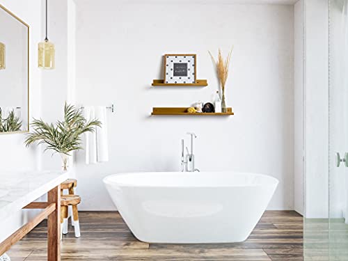 Infinite Design Floating Metal Wall Shelf β Minimalist Premium Floating Shelves Made in USA | Easily Mounted, Perfect Floating Shelf for Your Living Room, Kitchen, Bathroom or Bedroom | Gold, 36 Inch