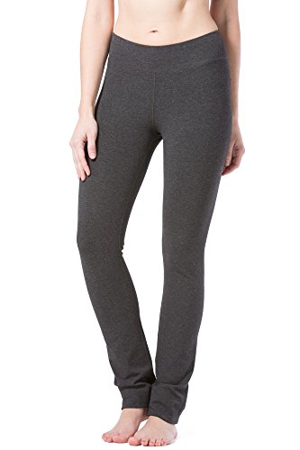 Fishers Finery Women's Ecofabric Straight Leg Yoga Pant with Pockets (H Gry, M) Heather Gray