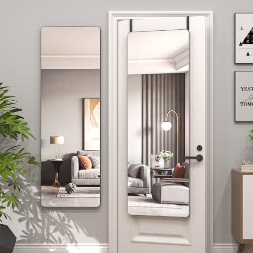 LVZORY Wall Mounted Mirror Full Length,47" x 14" Over The Door Mirror,Hanging Mirror Full Body Mirror,Vanity Makeup Dressing Mirror