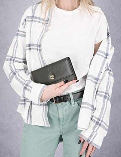 Timberland Women's Leather RFID Flap Wallet Clutch Organizer