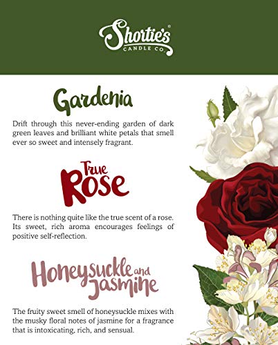 Shortie's Candle Company Natural Floral Soy Wax Melts Variety Pack - 3 Highly Scented 3 Oz. Bars - Gardenia, True Rose, Honeysuckle Jasmine - Soy & Essential Oils, Phthalate & Paraffin Free, Vegan