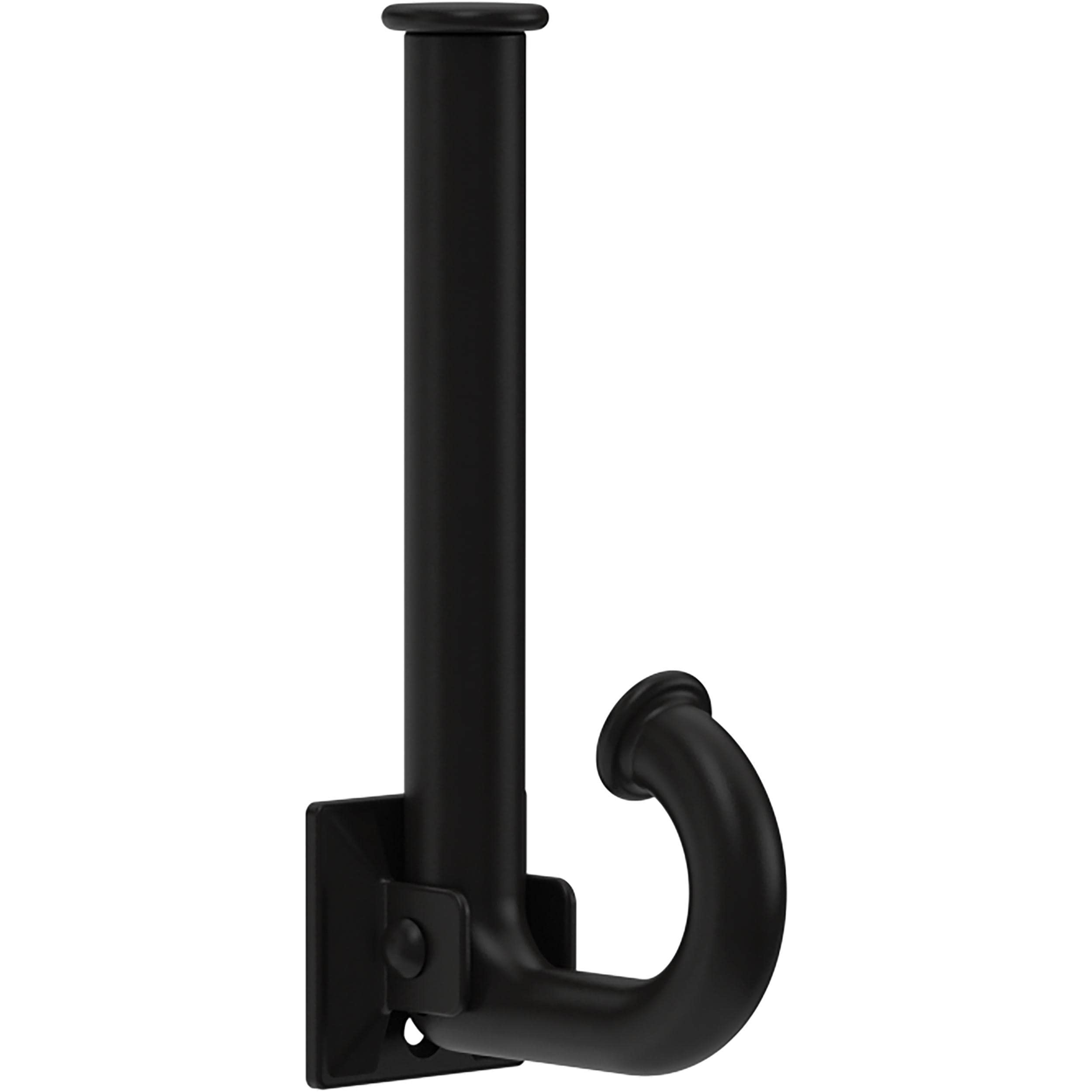 Franklin Brass Extend-a-Hook Square (1-Pack) Single Wall Hooks 1-Prong Coat/Hat Matte Black, Mounted Hanging, Hanger Clothes, Purse, Bag, Towel Organization Hooks B45627M-FB-R