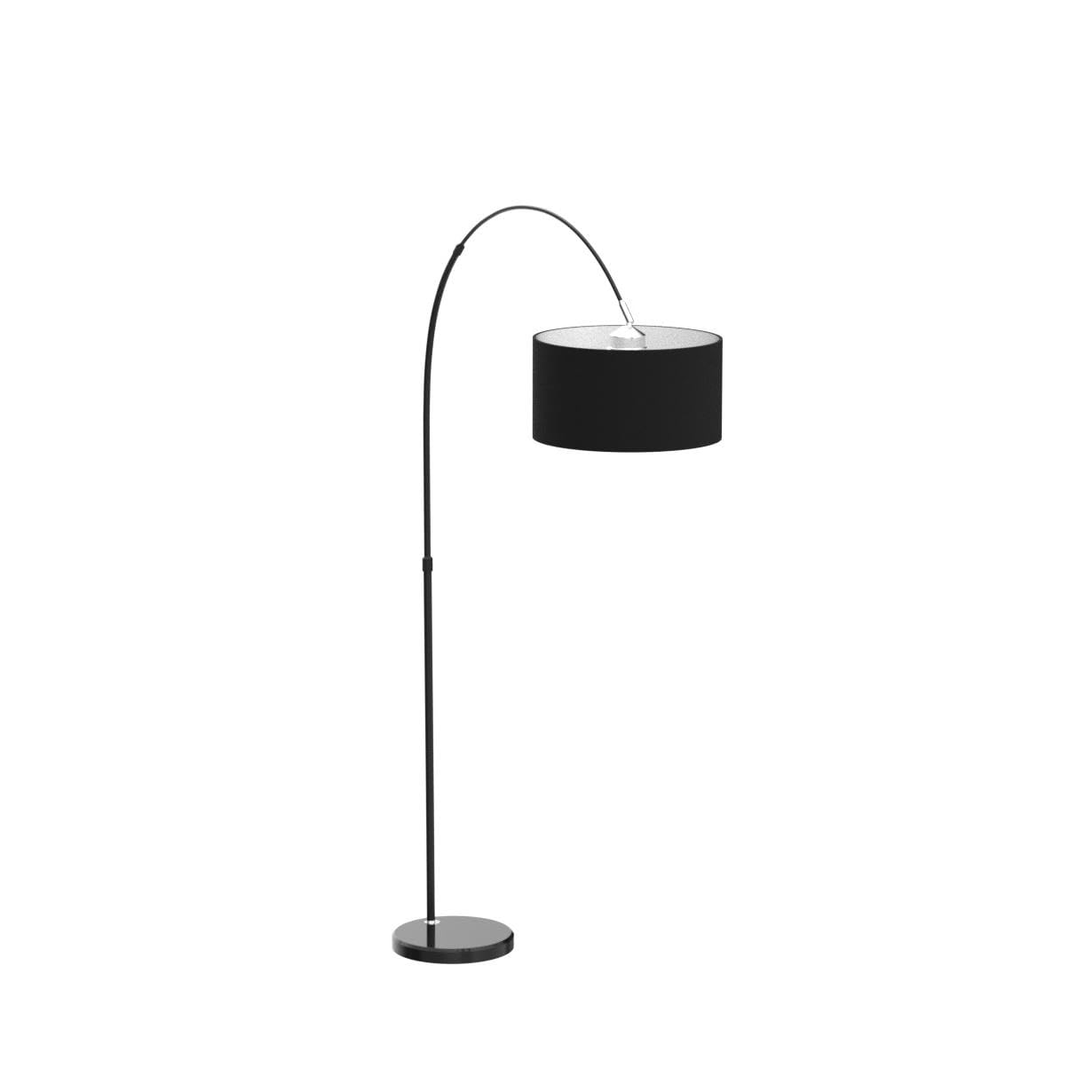 Arc Floor Lamp Modern Standing Lamp for Living Room Dimmable 72β Tall Floor Lamp Stand Up Reading Lamp Over Couch with Hanging Drum Shade Marble Base for Bedroom Reading Study Office