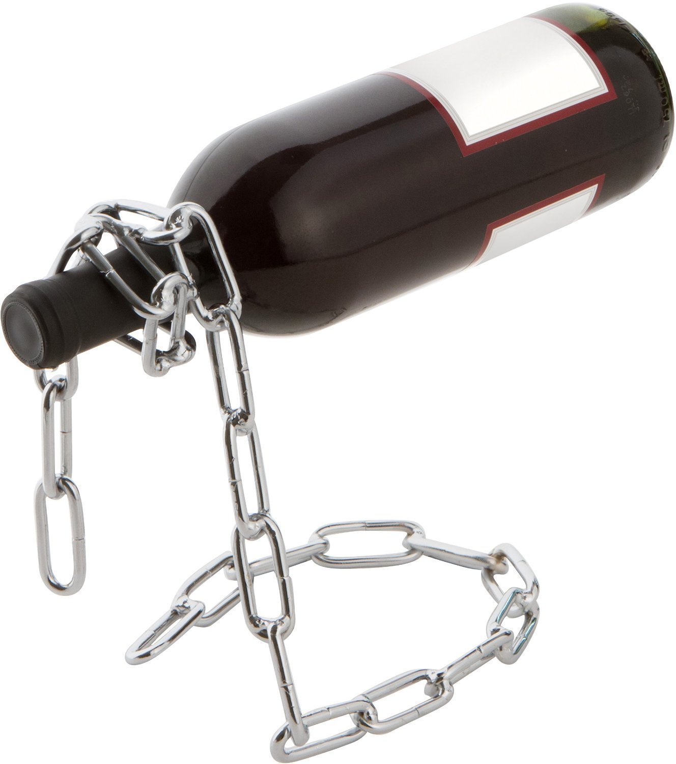 Fantasee Suspending Chain Wine Holder, Stainless Steel Magic Wine Rack Wine Bottle Holder Novelty Gift for Kitchen Home Decoration (Bronze)