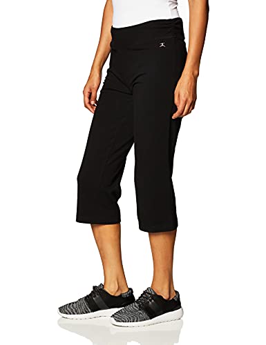 Danskin Women's Essential Sleek Fit Crop Pant, Black, Medium