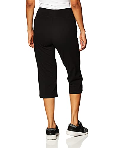 Danskin Women's Essential Sleek Fit Crop Pant, Black, Medium