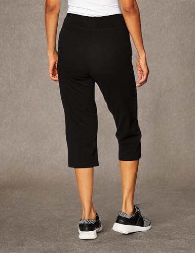 Danskin Women's Essential Sleek Fit Crop Pant, Black, Medium