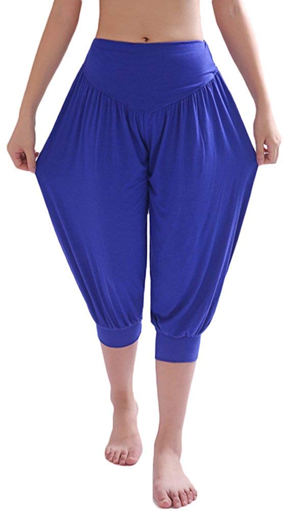 LKXHarleya Women Modal Harem Yoga Pants Loose Casual Fold Over Pilates Capri Pants Yoga Pants