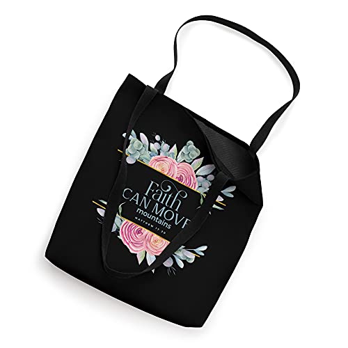 Faith Can Move Mountains Matthew 17 20 Religious Prayer Tote Bag